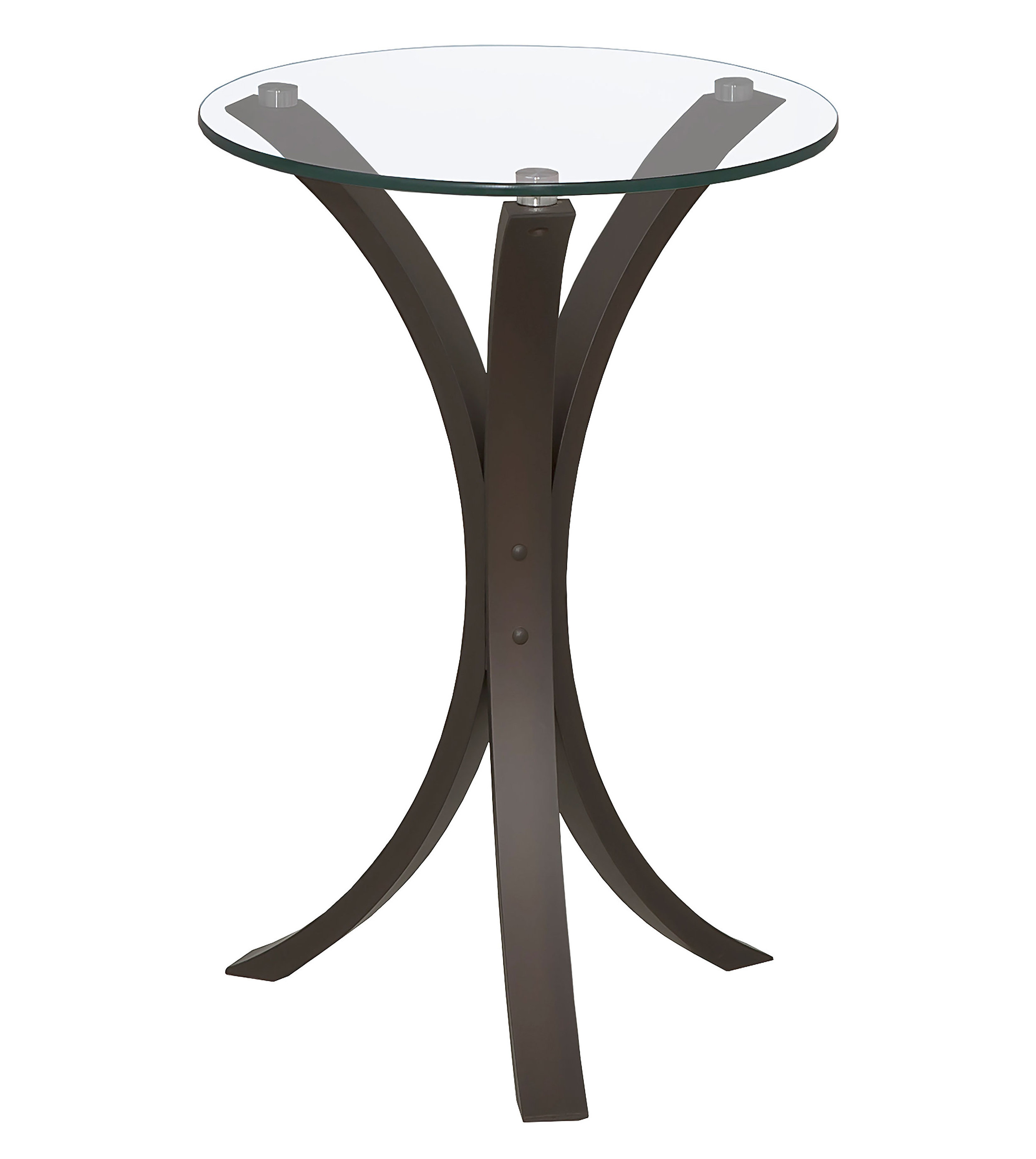 Wrought Studio™ Round Glass Top Accent Side Table | Wayfair