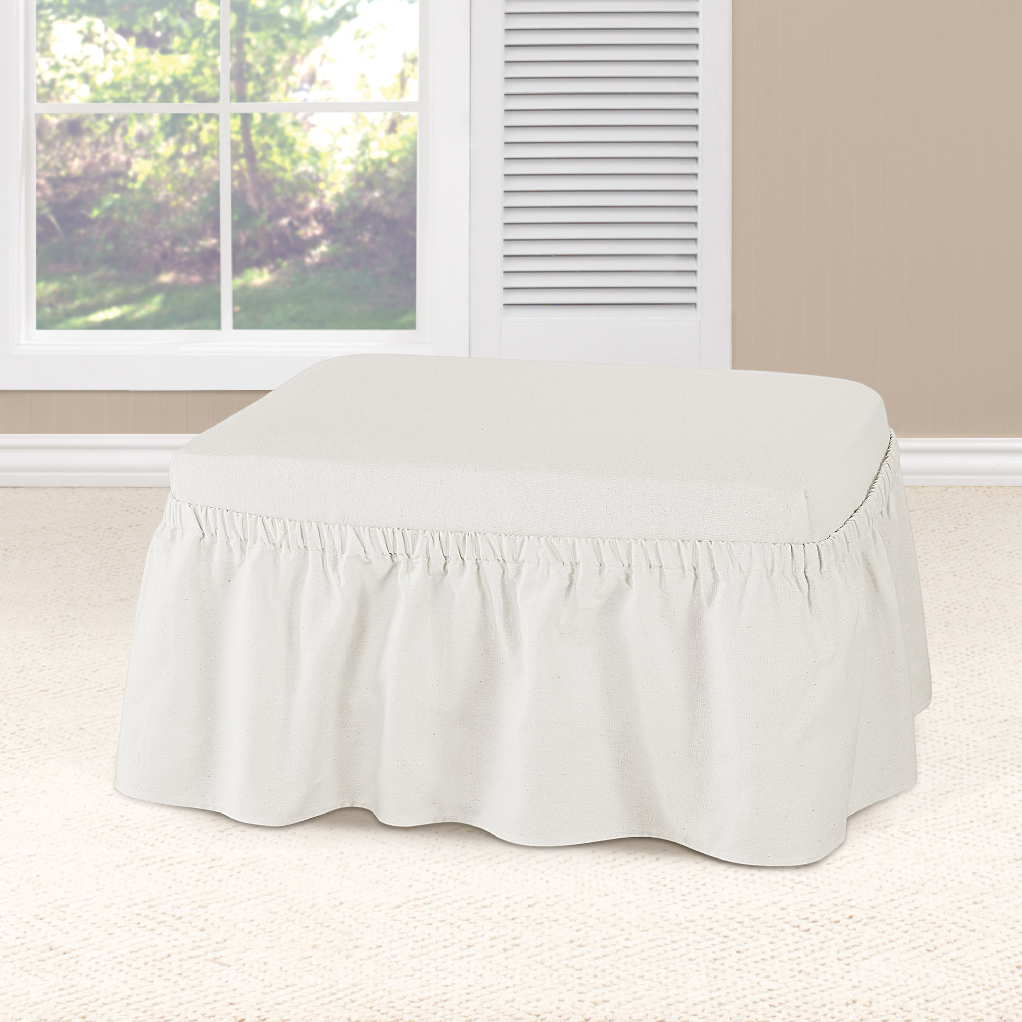 Sure Fit Essential Twill Ottoman Slipcover & Reviews | Wayfair