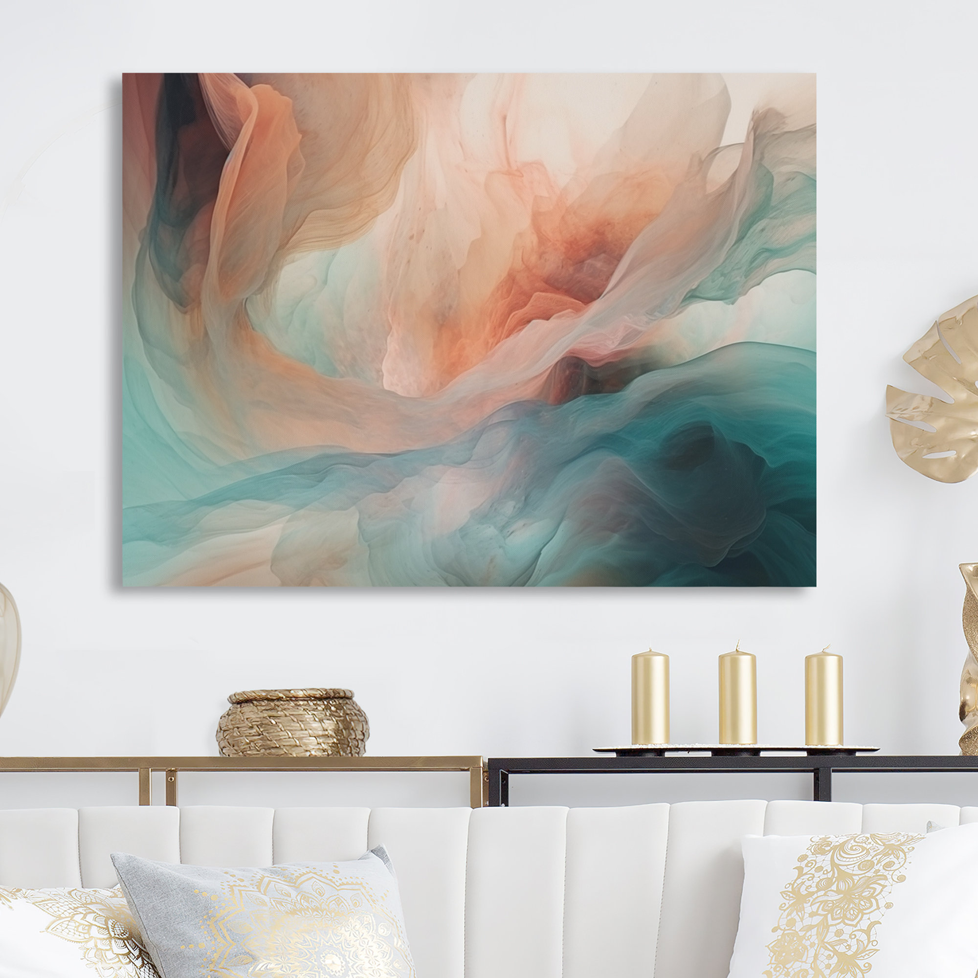 Ivy Bronx Orange Blue Dancing Colours III - Minimalism Metal Wall Décor ...