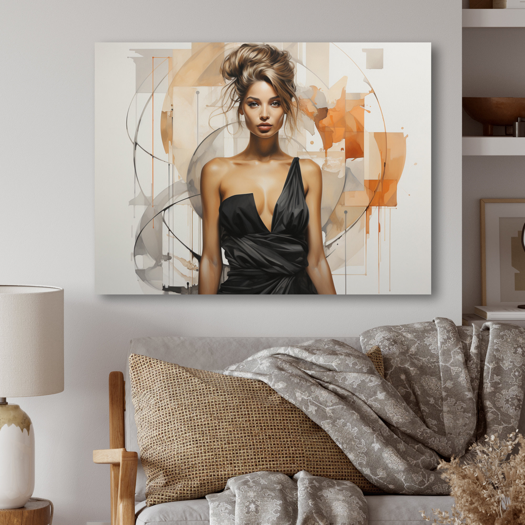 Winston Porter Geometric Glam Woman Portrait - People Metal Wall Decor ...