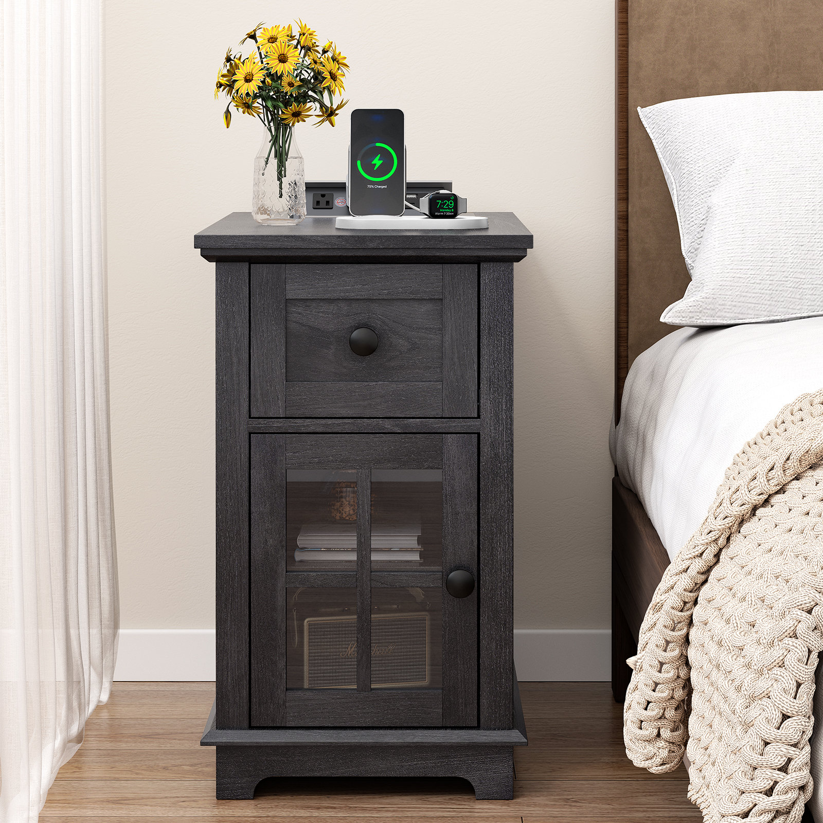 Lark Manor™ Benancia 1 Drawers Nightstands with Storage and Fast ...