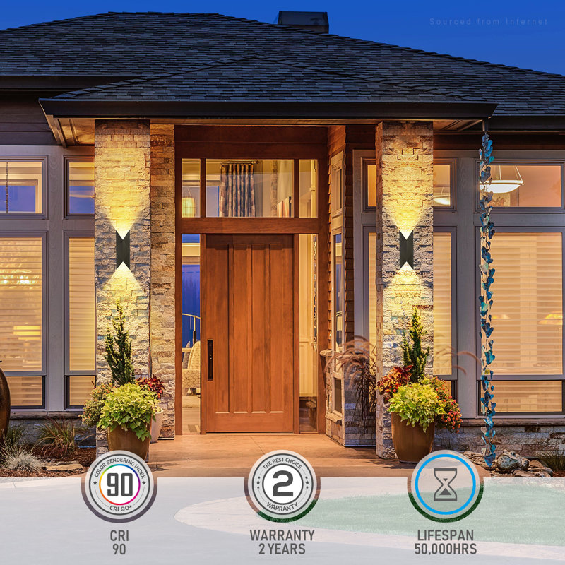 Latitude Run® Winni 3CCT LED Wall Light, 100-277V, IP65 Waterproof ...