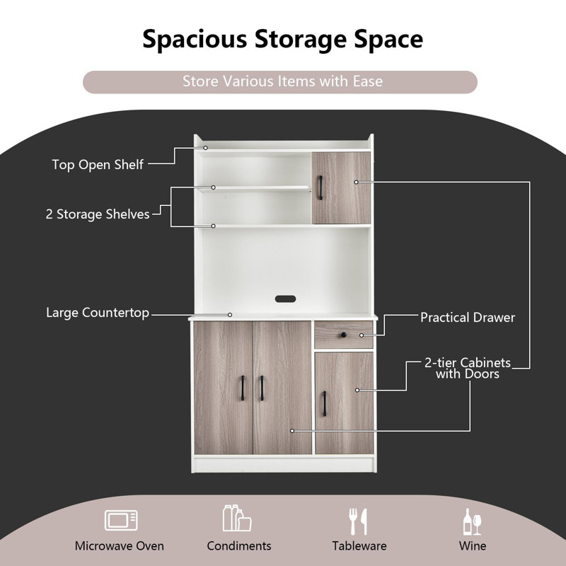 Latitude Run® Mackala 71" Kitchen Pantry | Wayfair