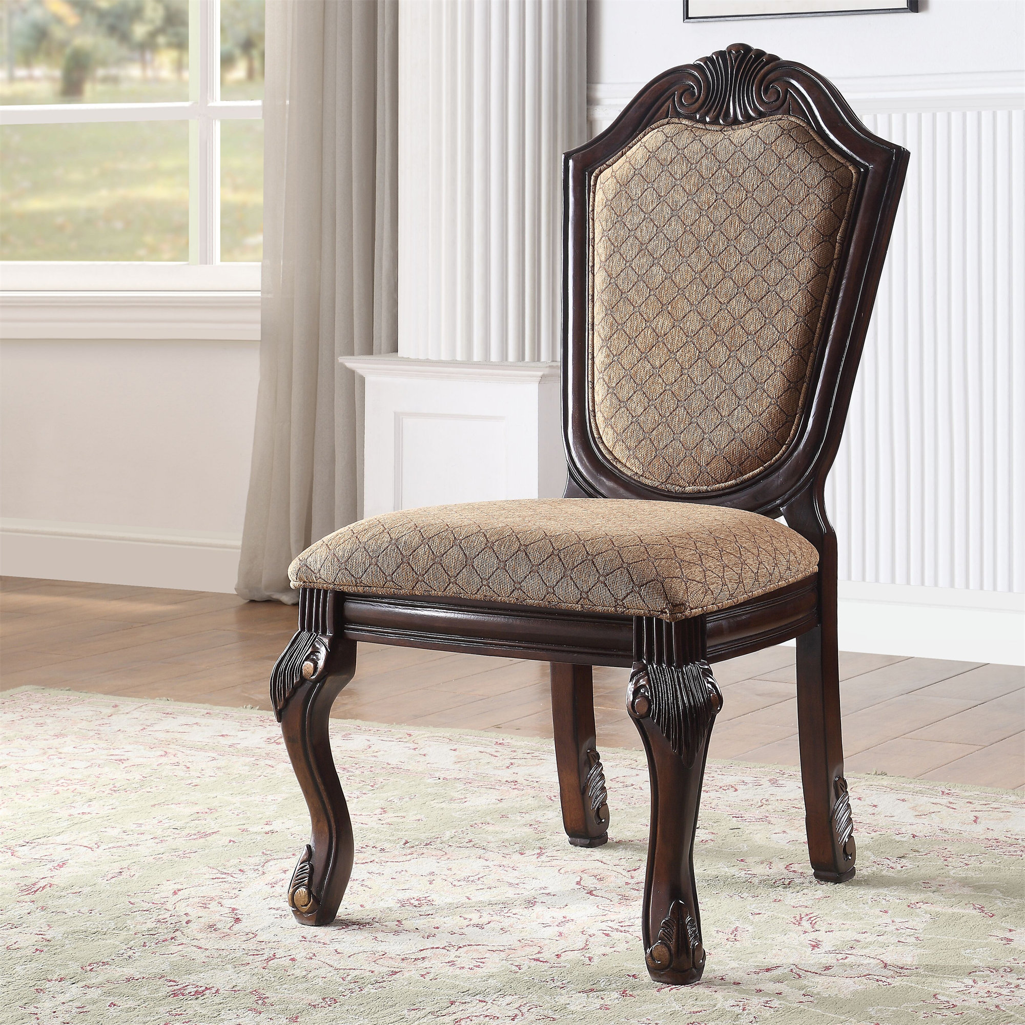 Bloomsbury Market Beige And Espresso Solid Back Side Chairs (Set Of 2 ...