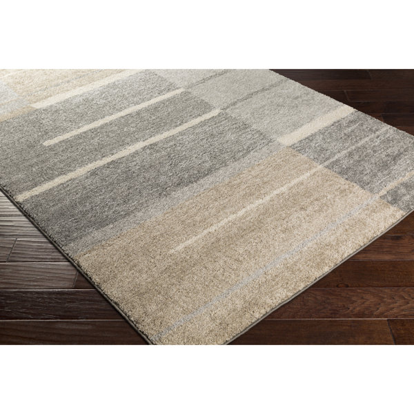 Wrought Studio™ Akinola Geometric Gray/Taupe Area Rug & Reviews | Wayfair