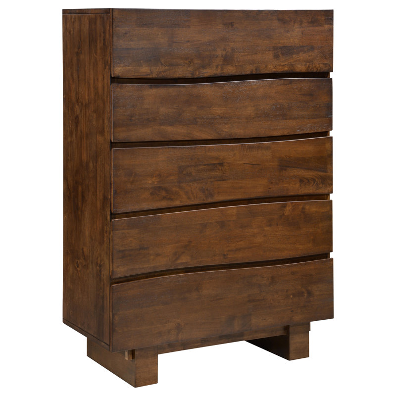 Alma Genevieve 5-Drawer Bedroom Chest Dark Brown | Wayfair