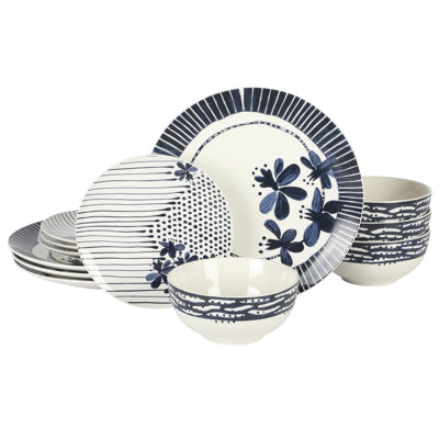 Gibson Home 12 Piece Ceramic Dinnerware Set | Wayfair