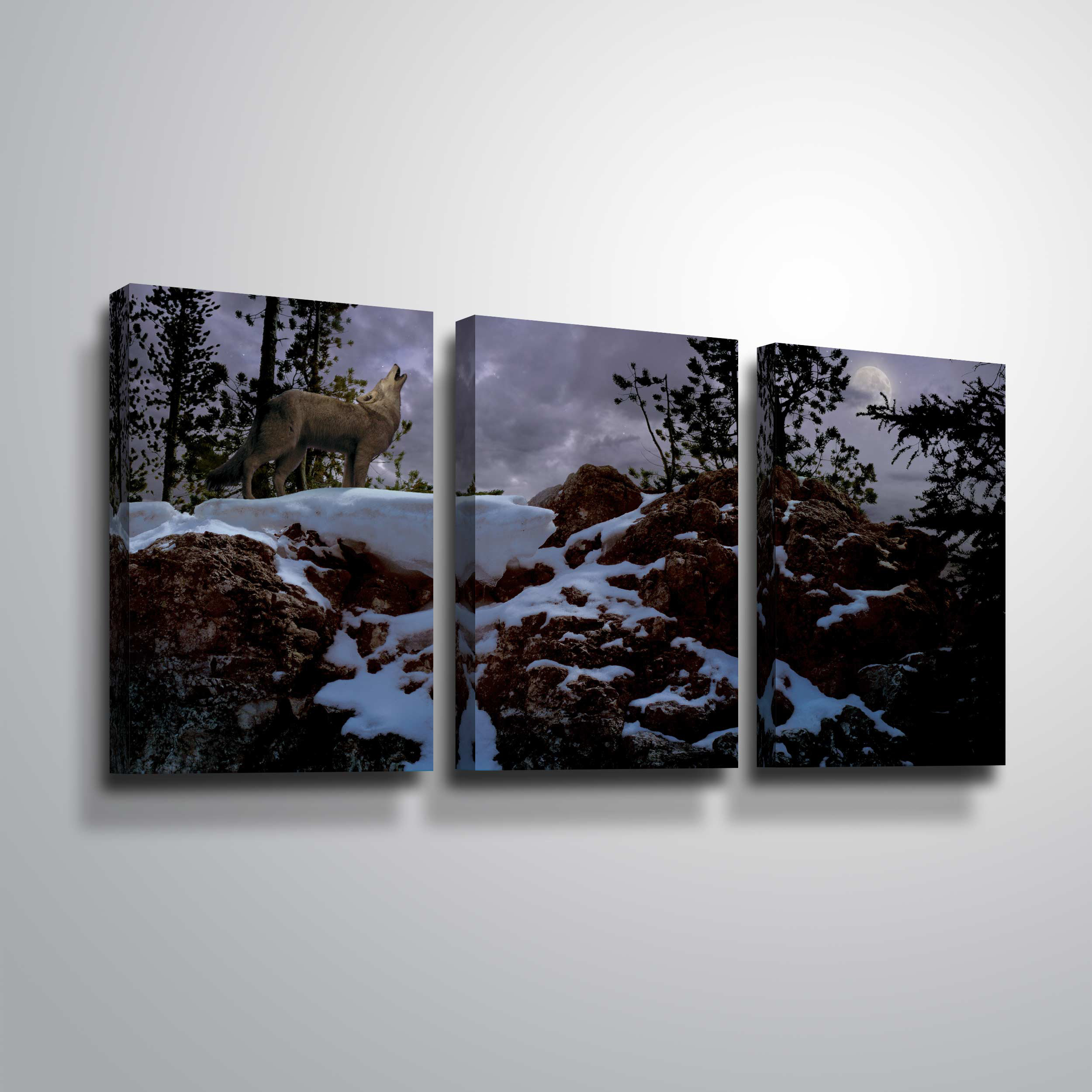 Loon Peak® 'Howling Wolf' Photographic Print Multi-Piece Image | Wayfair