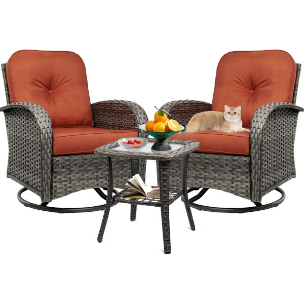 Red Barrel Studio® Anup Wicker Outdoor Rocker Chair & Reviews | Wayfair