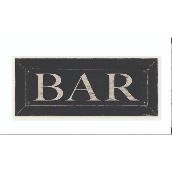 Winston Porter 'Bar Kitchen Sign Word Design' Graphic Art on Canvas ...