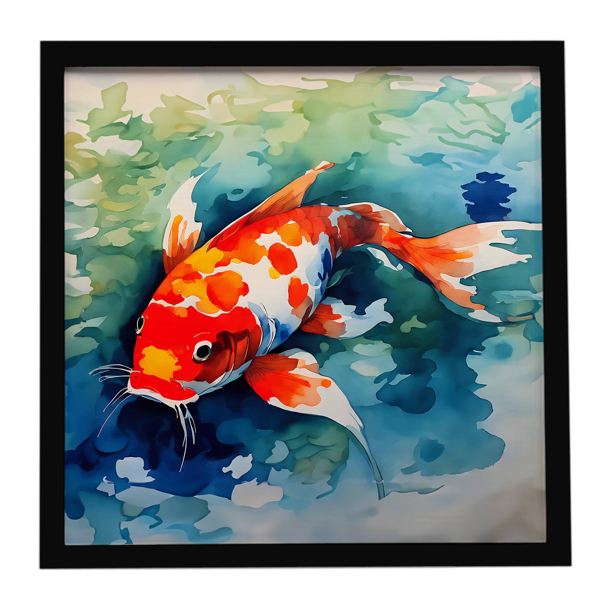 Caroline's Treasures Koi Fish Framed Metal Print | Wayfair