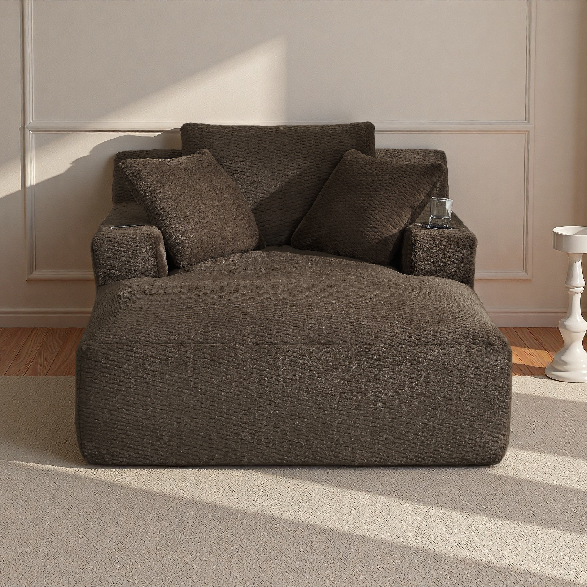 Ebern Designs Oversized Chaise Lounge Chair Indoor,No Assembly Required ...