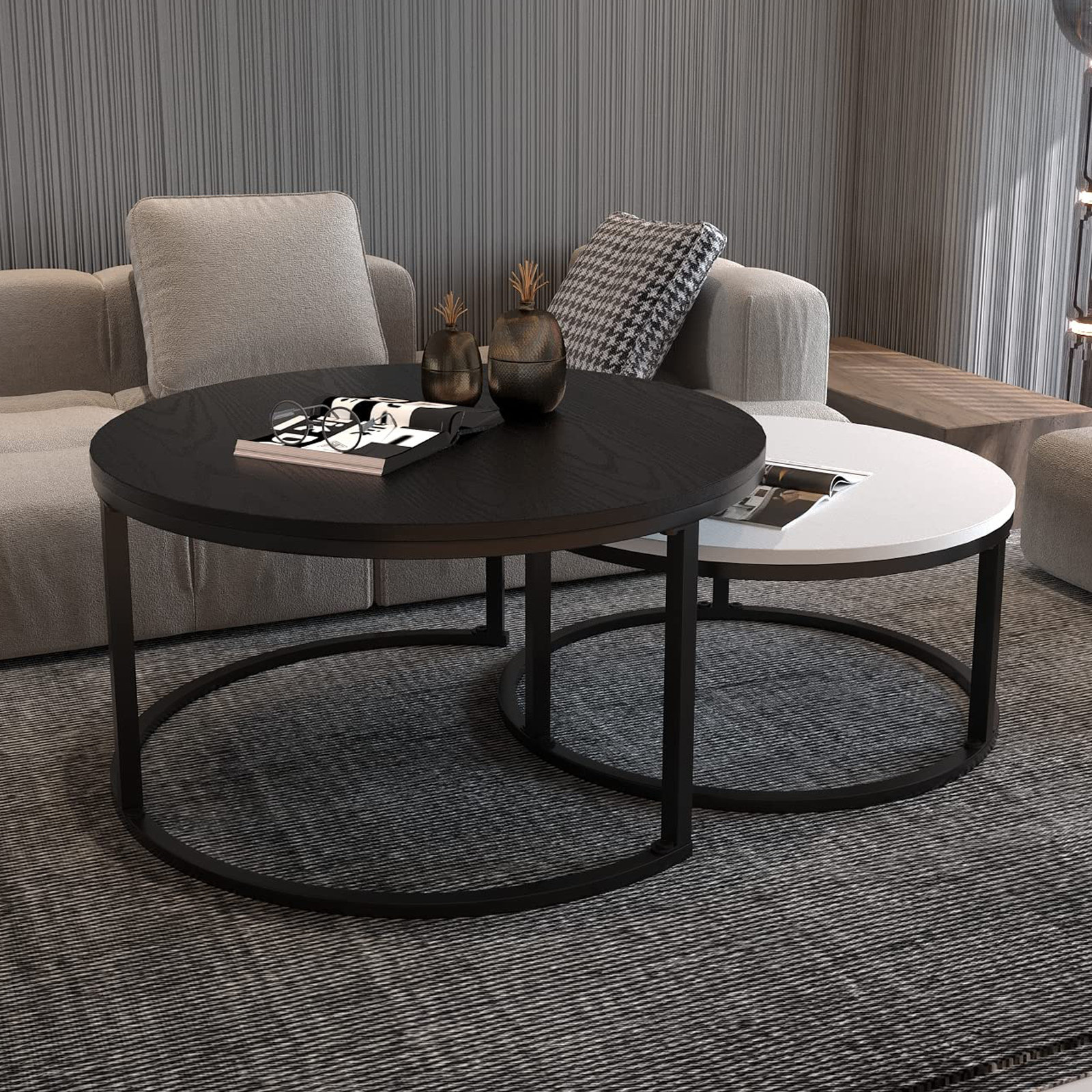 Latitude Run® Brookelynn Sled 2 Nesting Tables with Storage - Wayfair ...