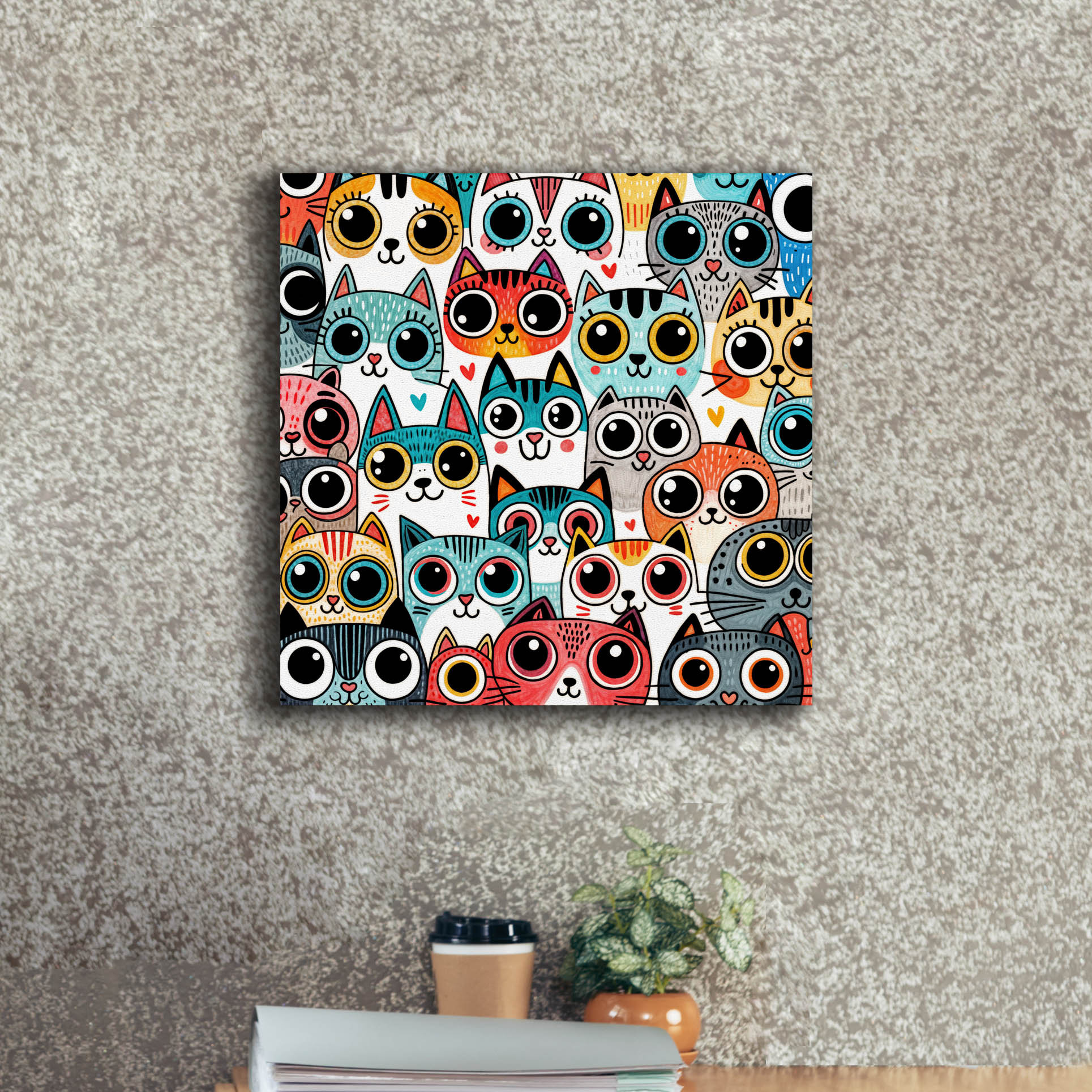 Epic Graffiti 'Glaring Cats 1' by Rey Klimt Canvas Wall Art | Wayfair