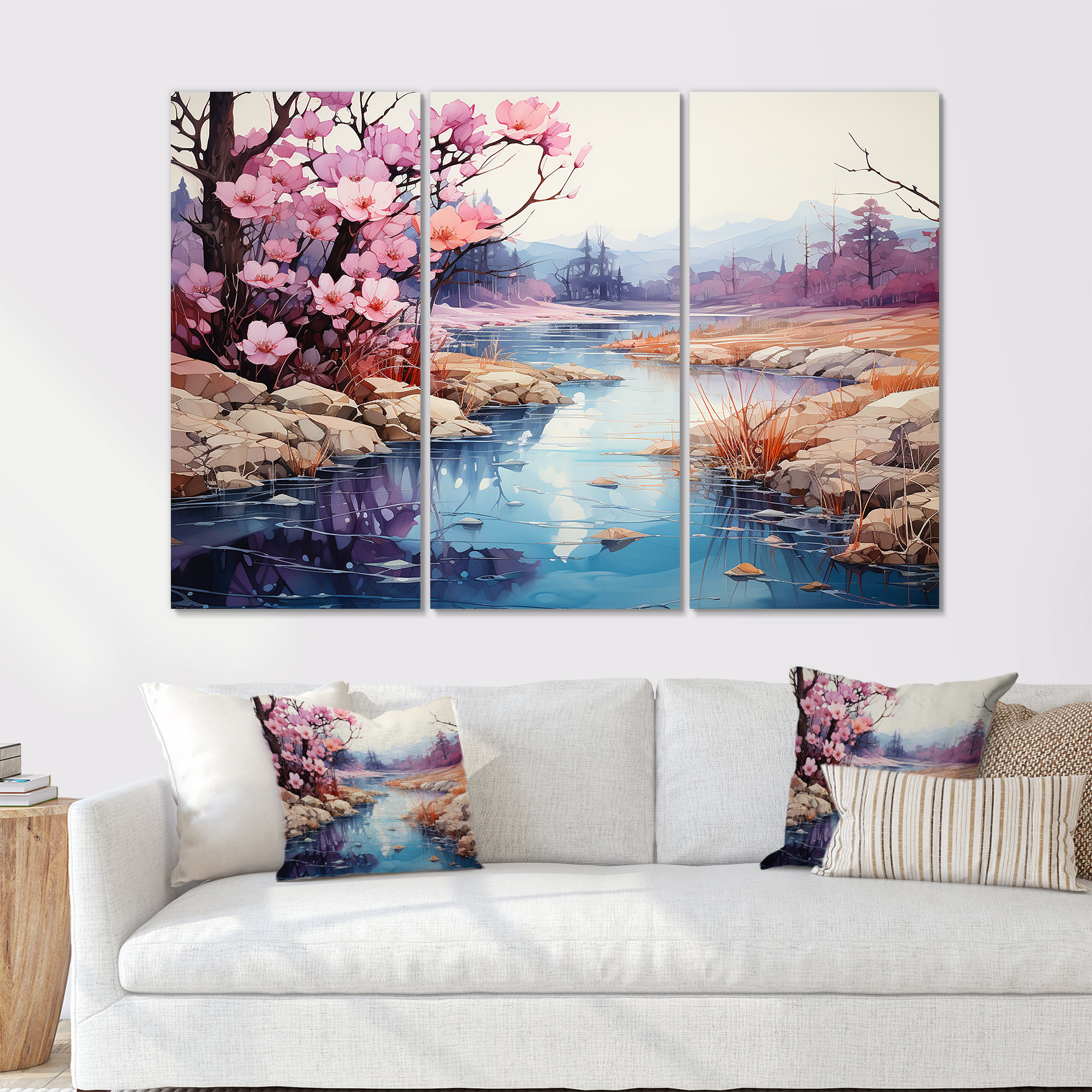 Lark Manor™ Alcohol Ink River Tranquility - Countryside Wall Art Set ...