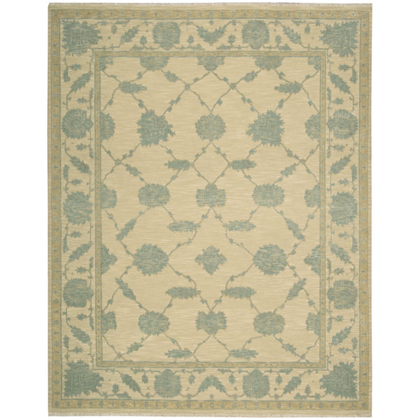 Darby Home Co Tina Hand-Knotted Wool Blue Area Rug | Wayfair