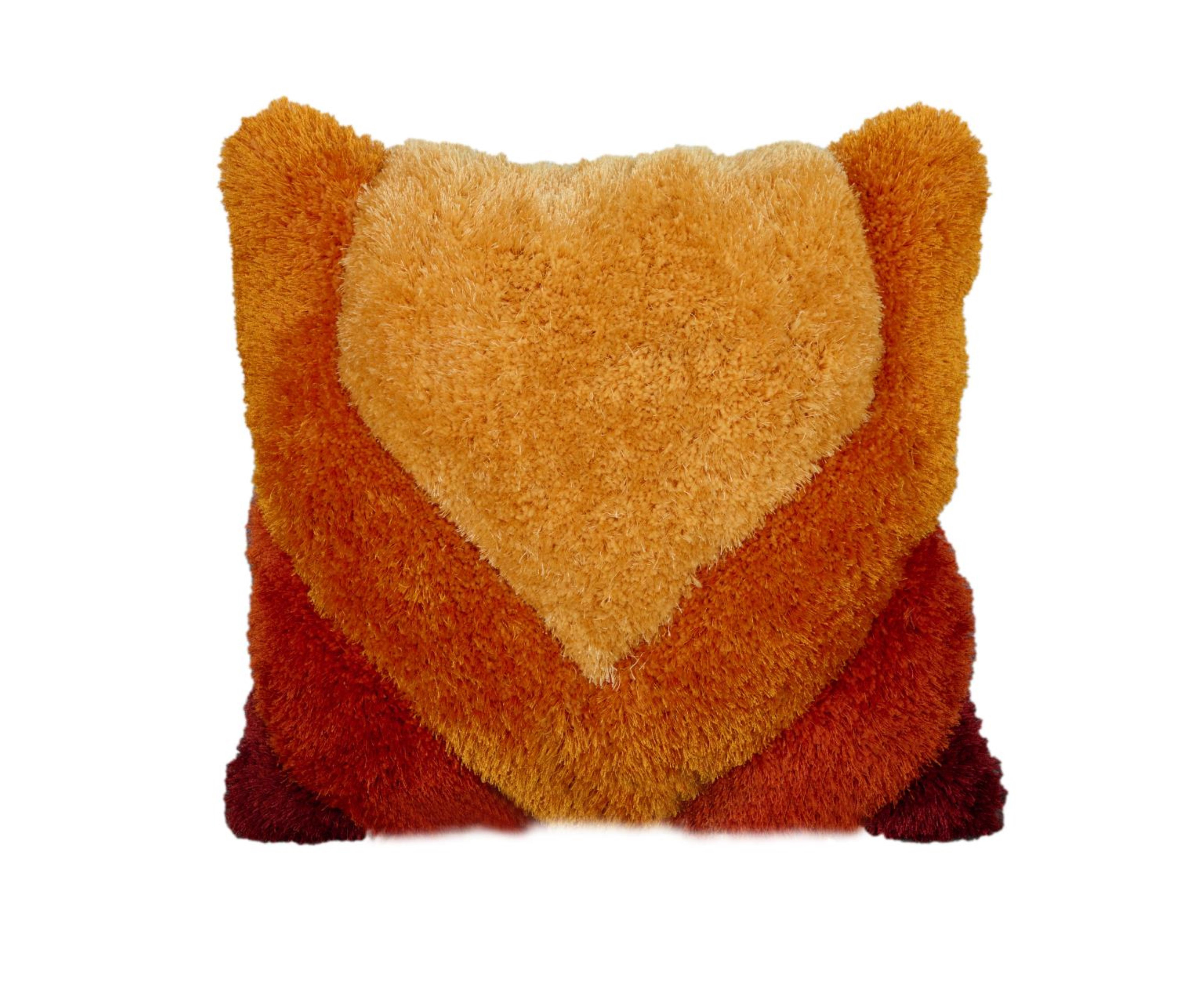 MDA RUG IMPORTS Mateos Collection Orange Geometric Shag Pillow, Orange ...