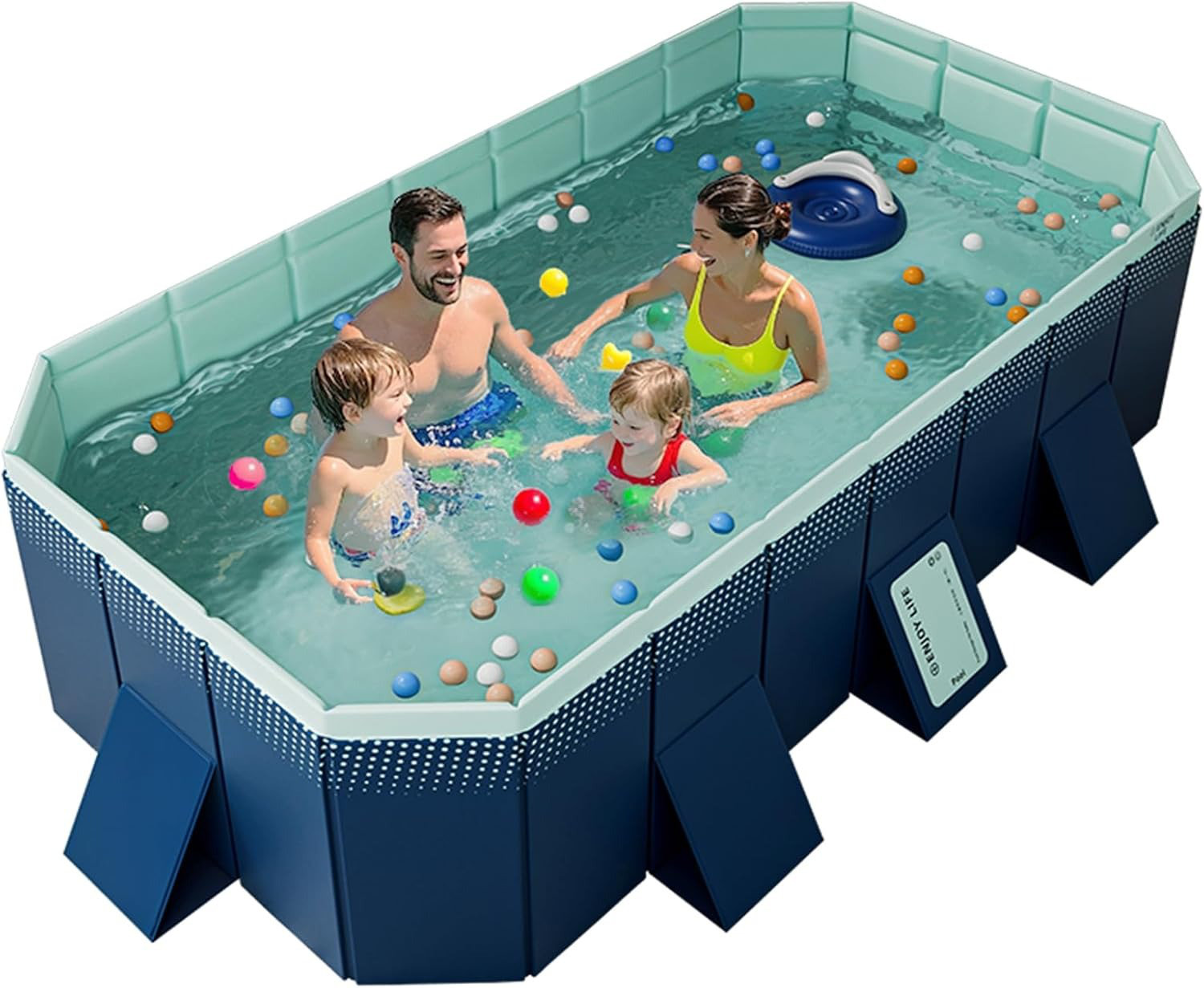 iYofe Non-Inflatable Foldable Swimming Pool w/Durable PVC Material for ...