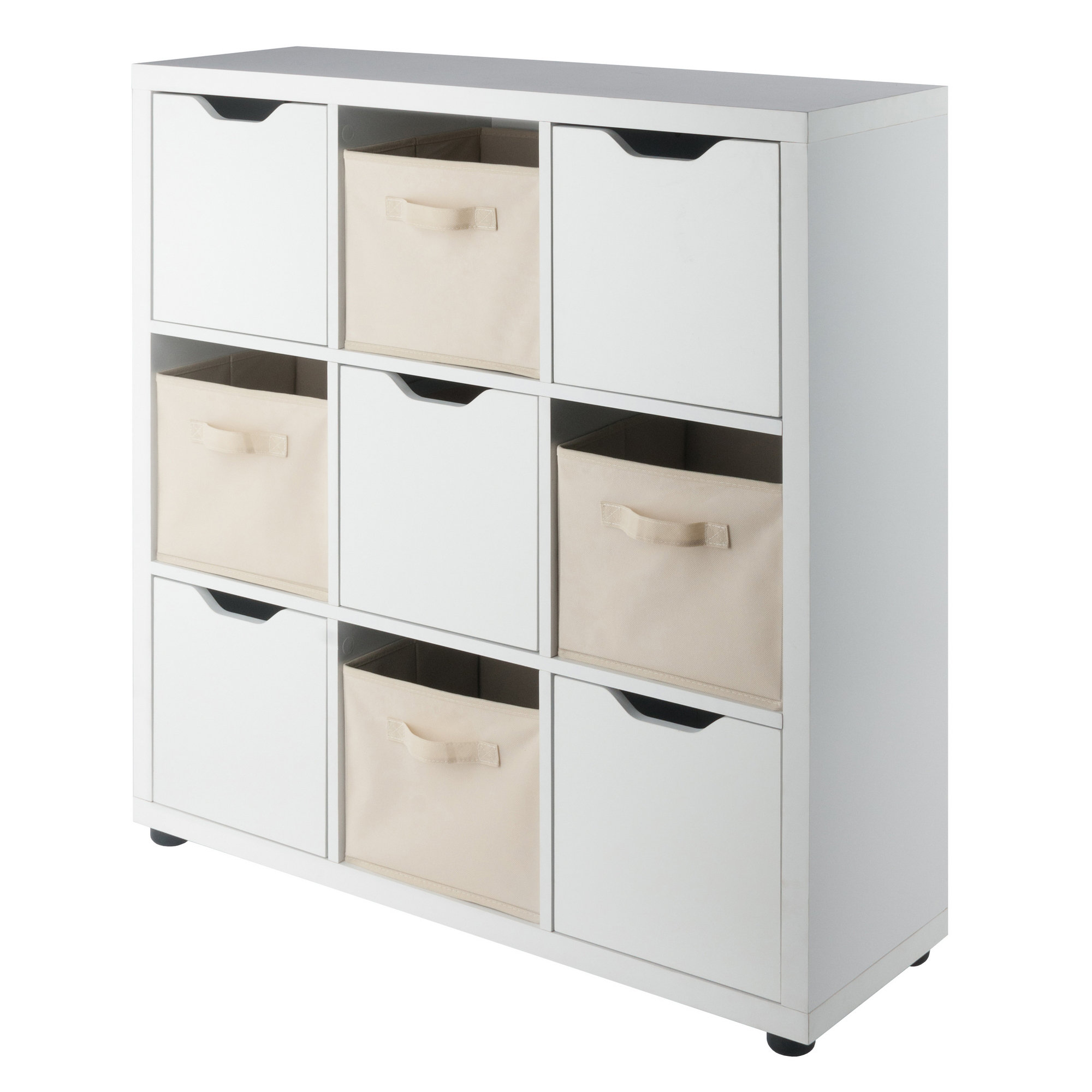 Winsome Julia 3x3 Storage 5-pc Cabinet Set, Beige & White | Wayfair
