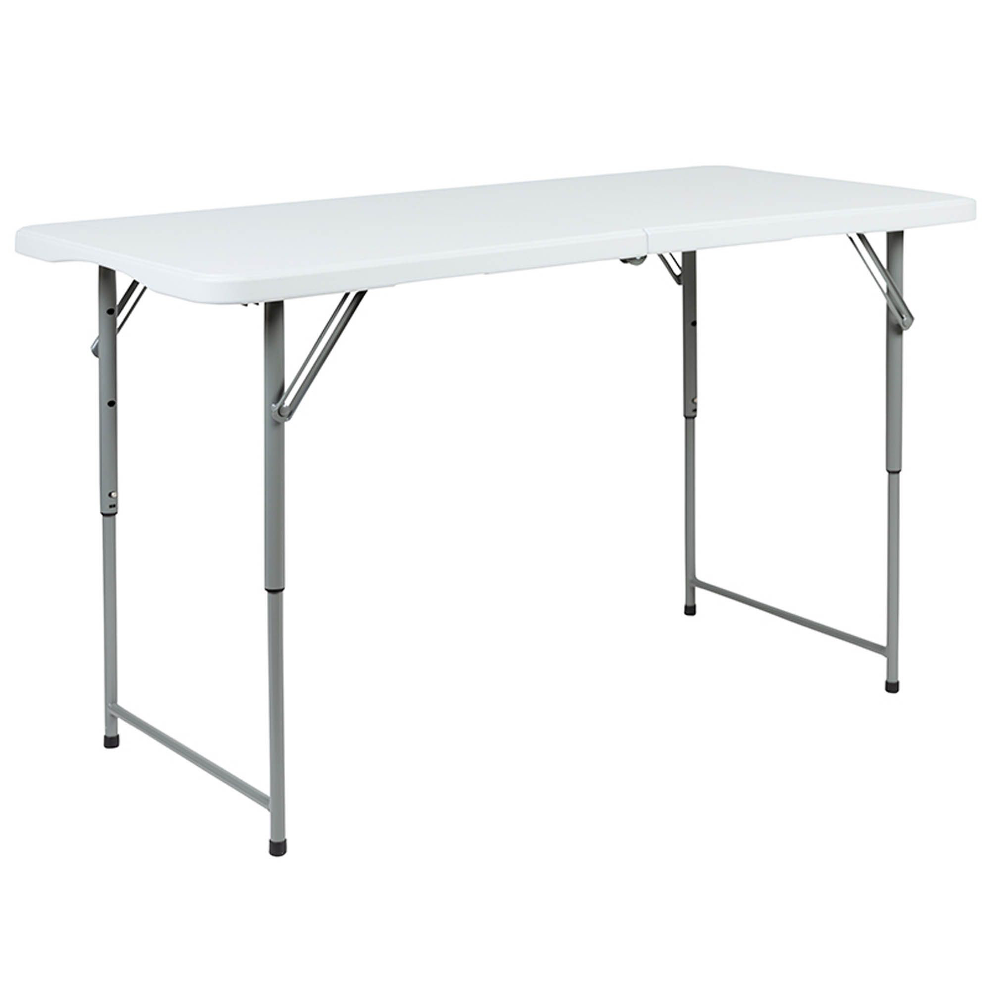 Flash Furniture Parker Height Adjustable Bi-Fold Plastic Folding Table ...