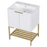 Mercer41 Ensemble de meuble-lavabo simple 24 po avec plateau en bois ...