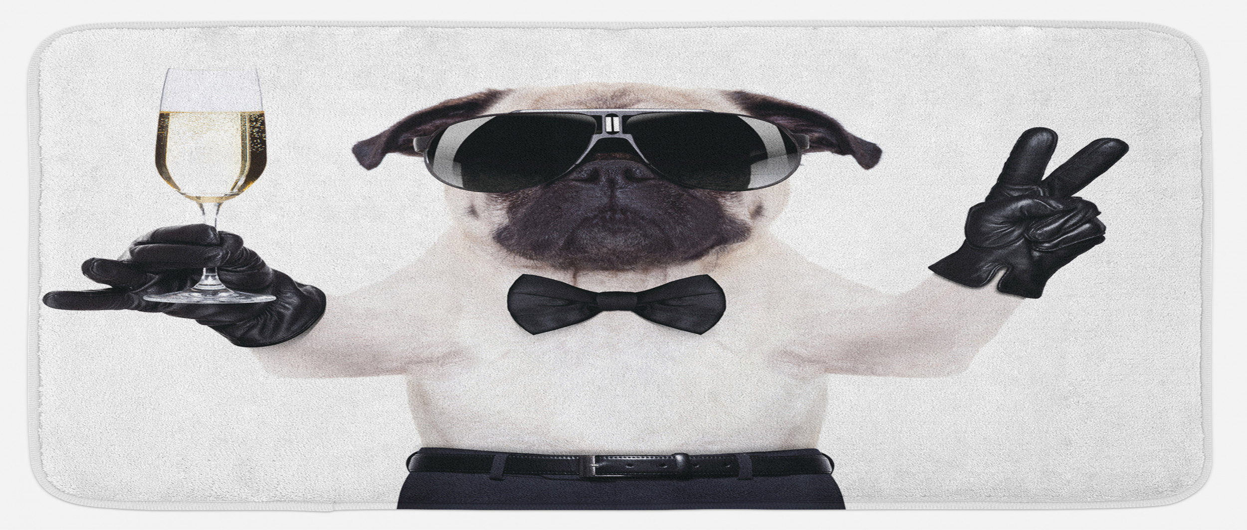 East Urban Home Pug With Champagne Glass And Peace Sign Cool Looking ...