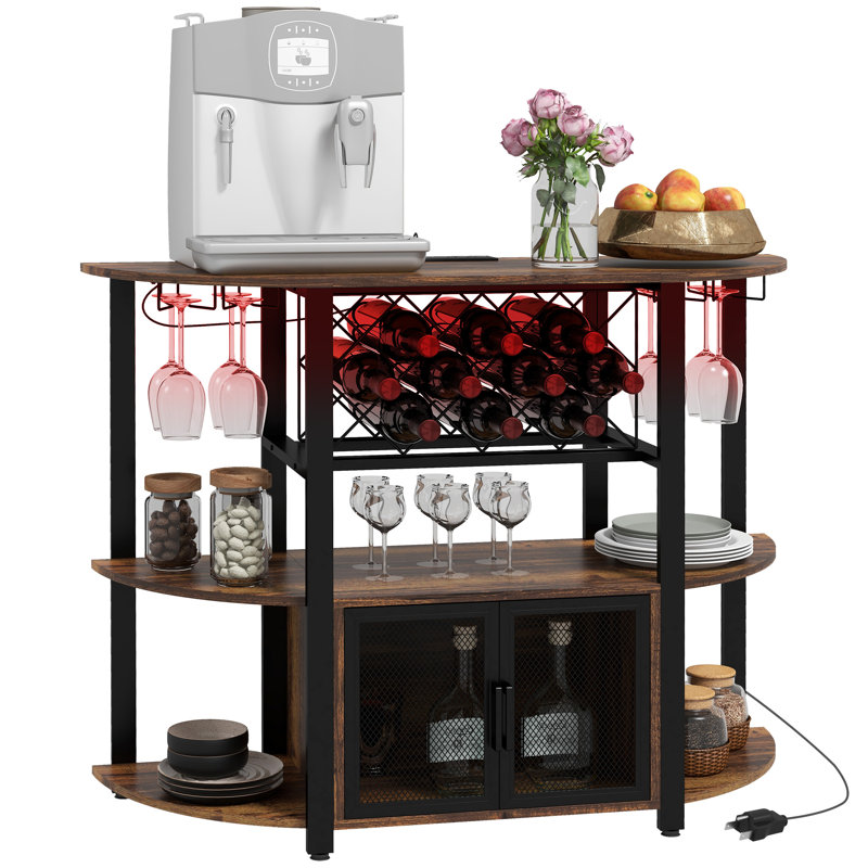 Ivy Bronx Industrial Liquor Cabinet Bar Stand | Wayfair