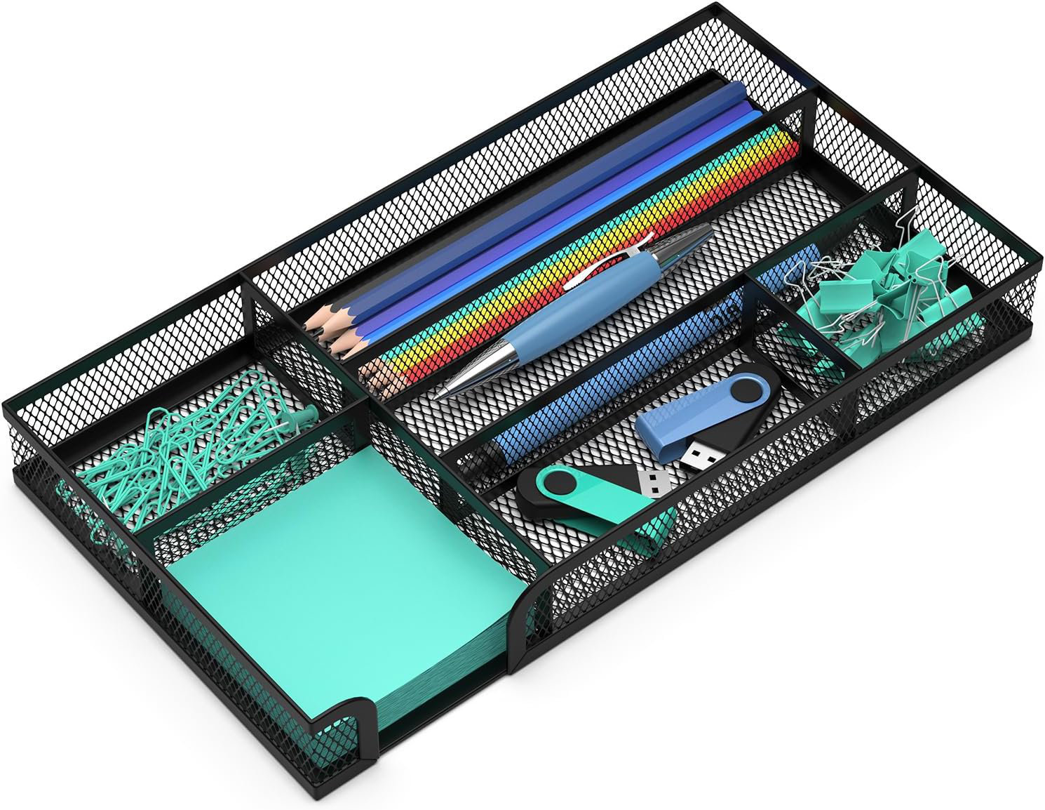 Orren Ellis Desk Drawer Organizer, Small Metal Mesh Drawer Organizer ...