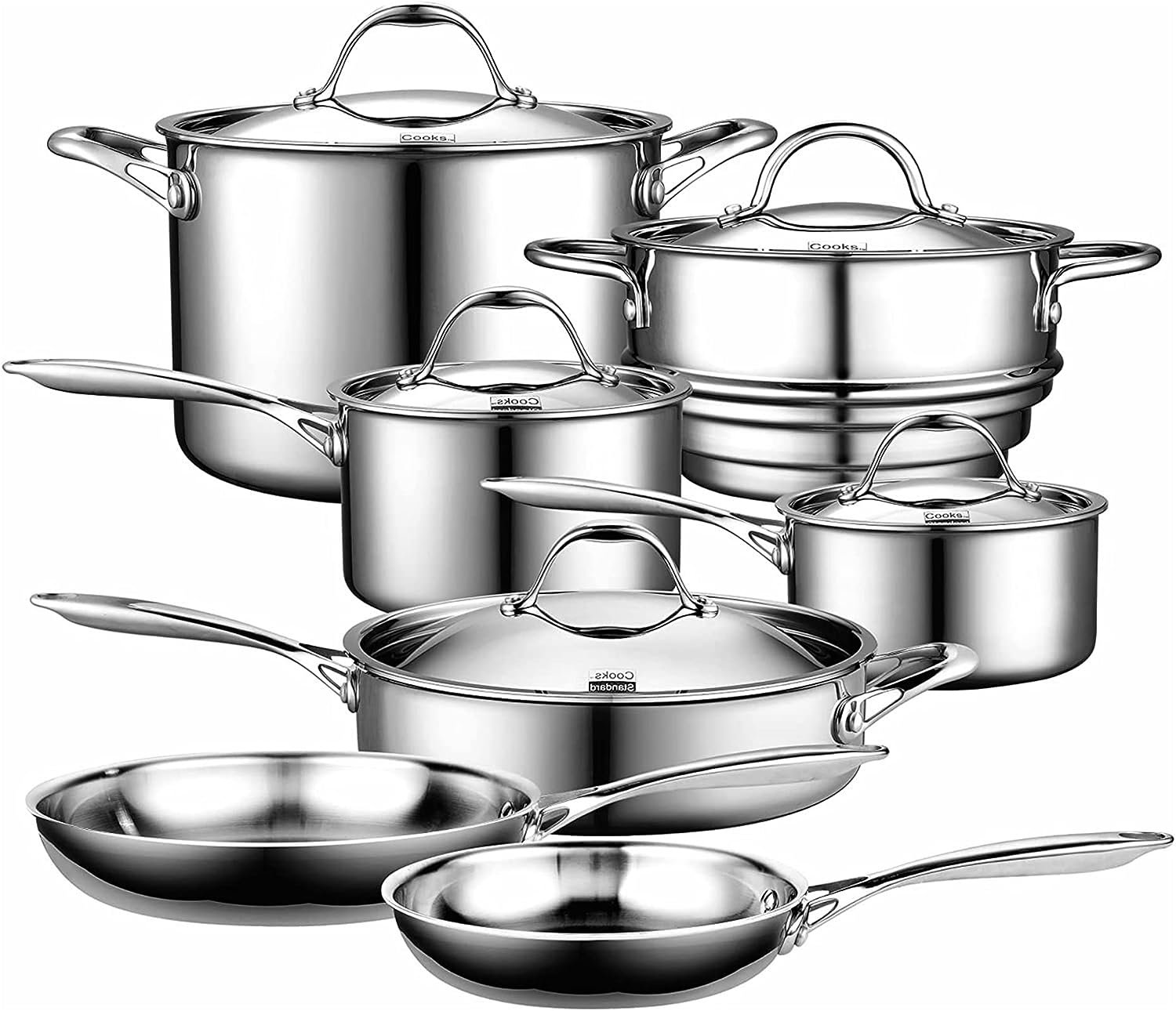 Cooks Standard Multi-Ply Full Clad Stainless-Steel Cookware Set 12 ...