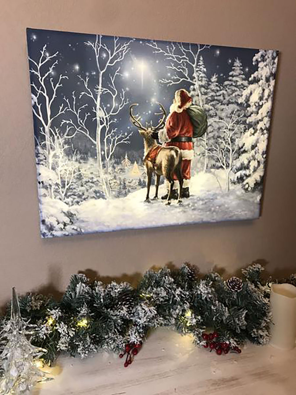 The Holiday Aisle® Starry Night Santa 18x24 Fully Illuminated ...