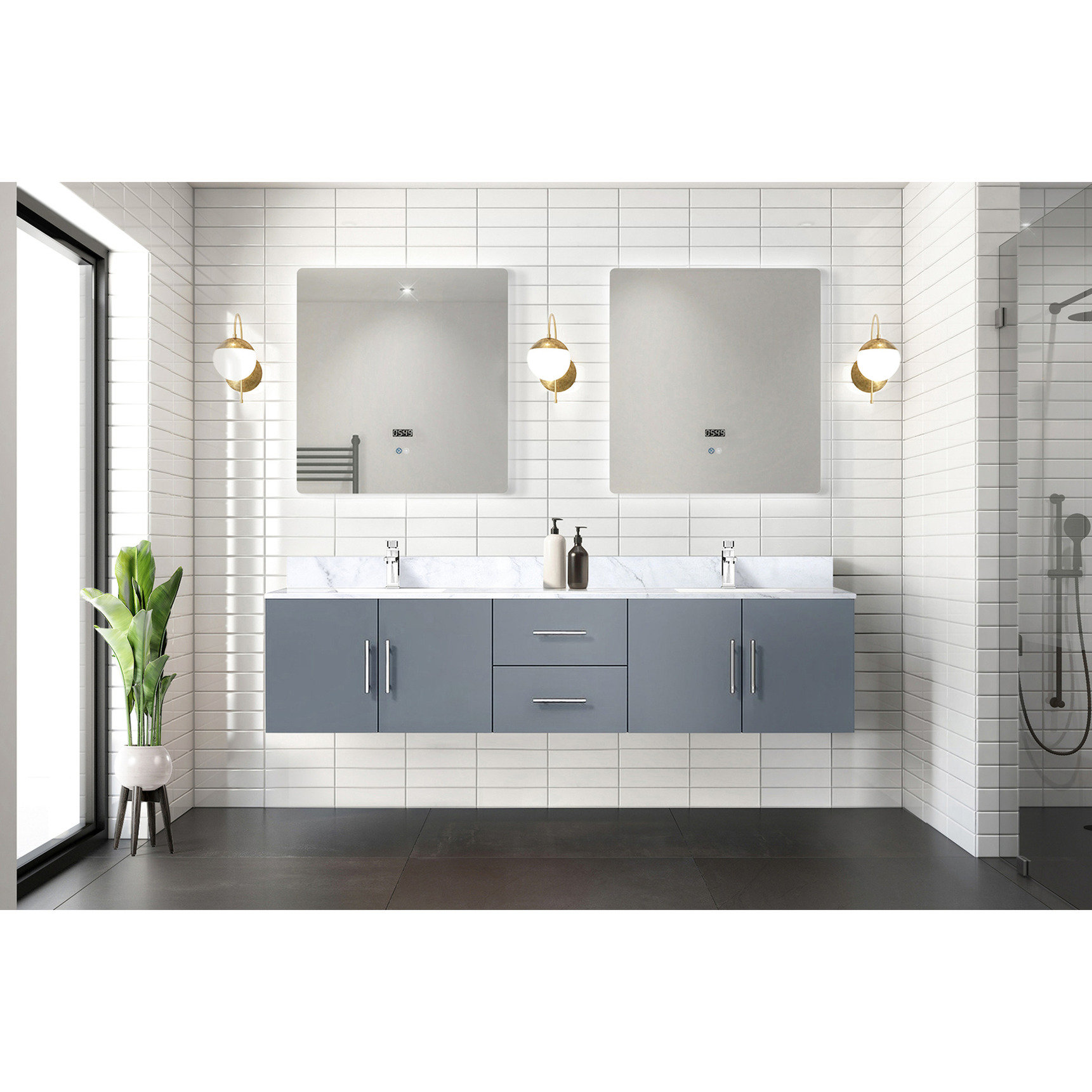 Hokku Designs Double Bath Vanity With Countertop - Solid Wood ...