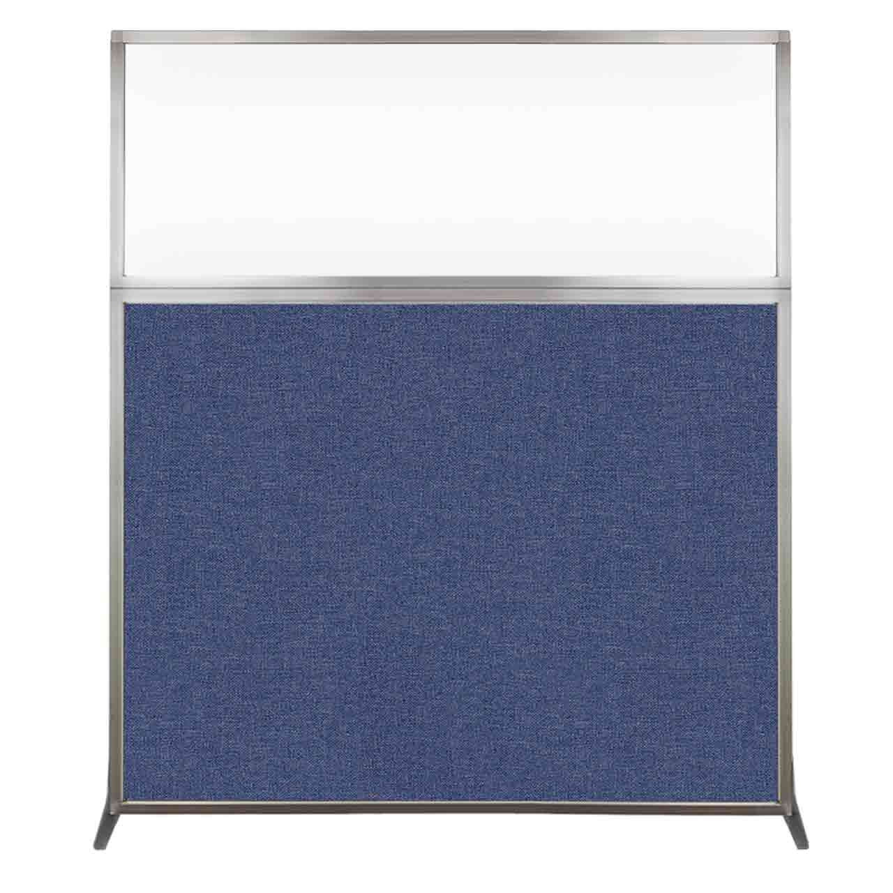 Versare 6' Tall Hush Screen Portable Partition - Clear Fluted Window ...