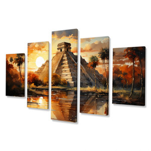Lark Manor™ 'Mexico Sunset At Chichen Itza I - Landscapes Canvas Wall ...