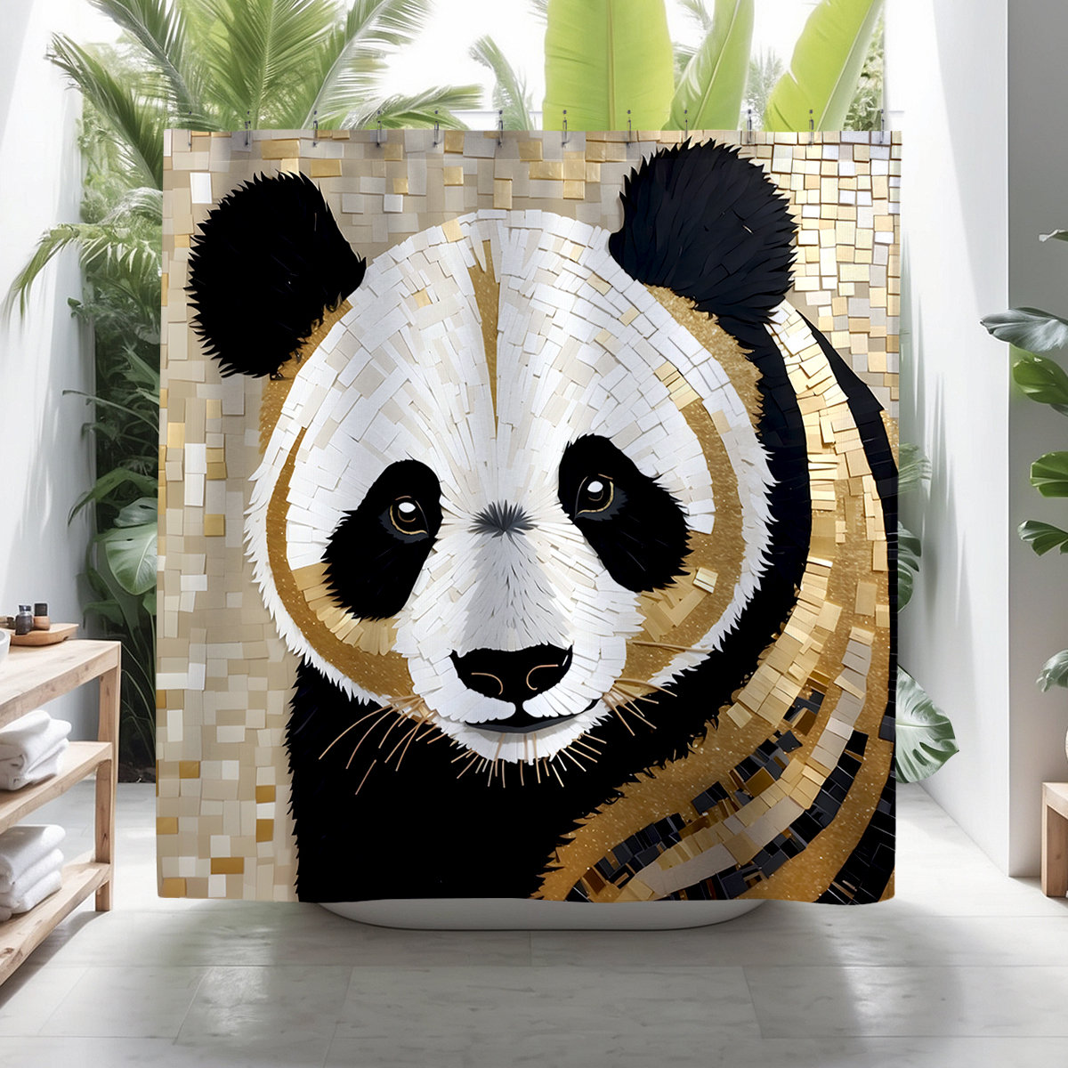 ULLI HOME Pacheco Panda Shower Curtain | Wayfair