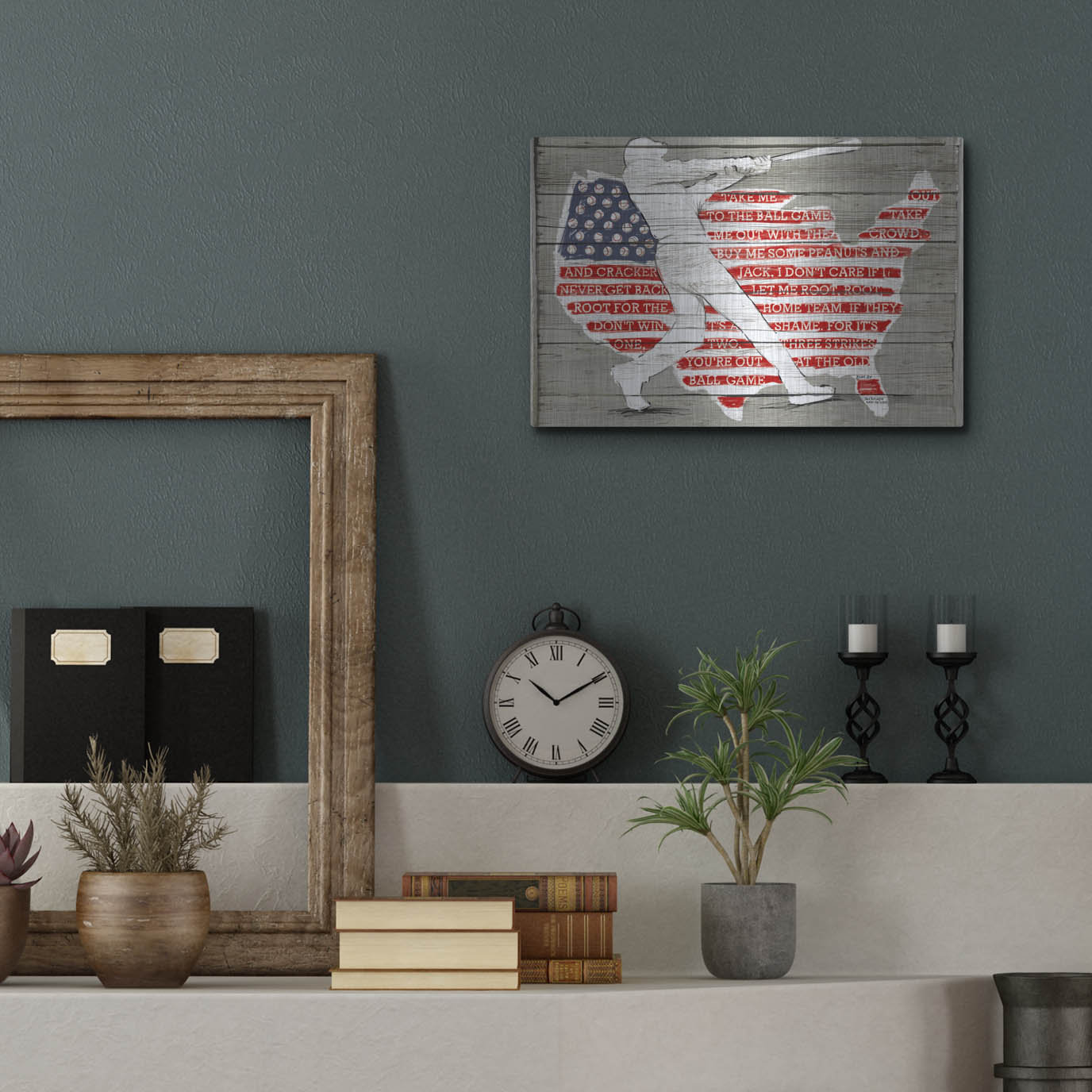 Winston Porter 'Usa Flag And Batter' by Art Licensing Studio Metal Wall ...