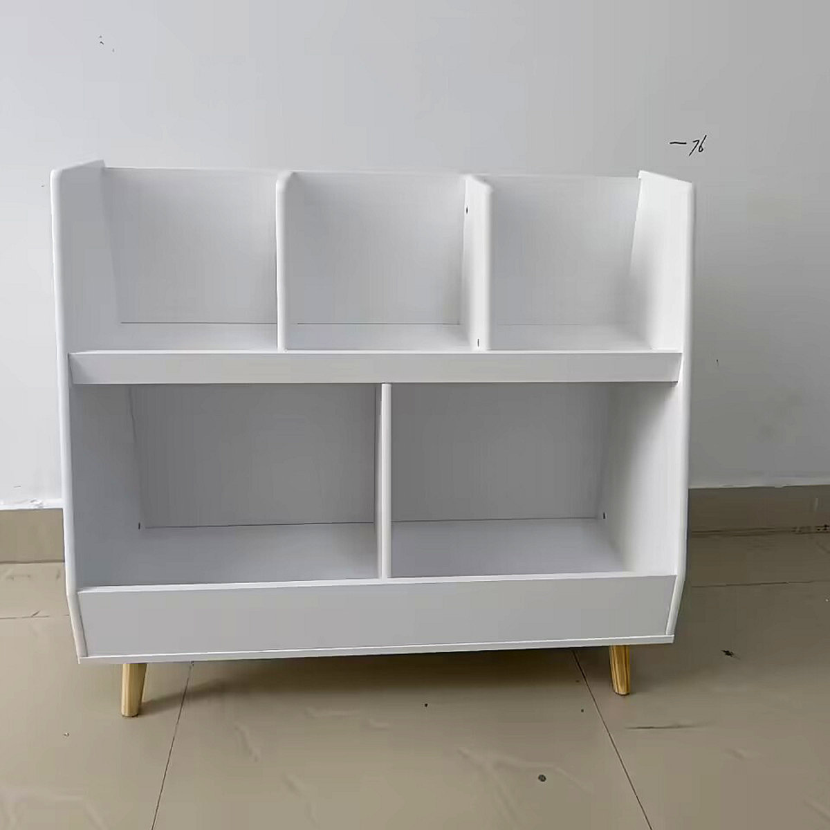 Ebern Designs Kids Bookshelf And Toy Organizer, 5 Cubbies Wooden Open ...