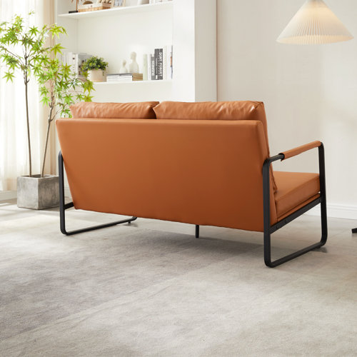 17 Stories 55.1 PU Leather Two Seater Characteristic Chair Set, Living ...