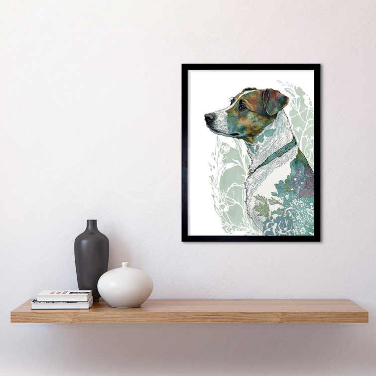 Marlow Home Co. Jack Russel Dog Modern Watercolour Portrait - Single ...