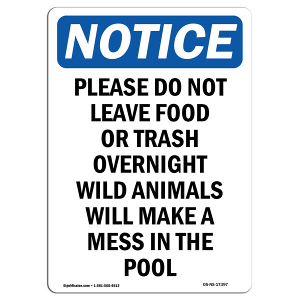 SignMission Please Do Not Leave Food or Trash Sign | Wayfair