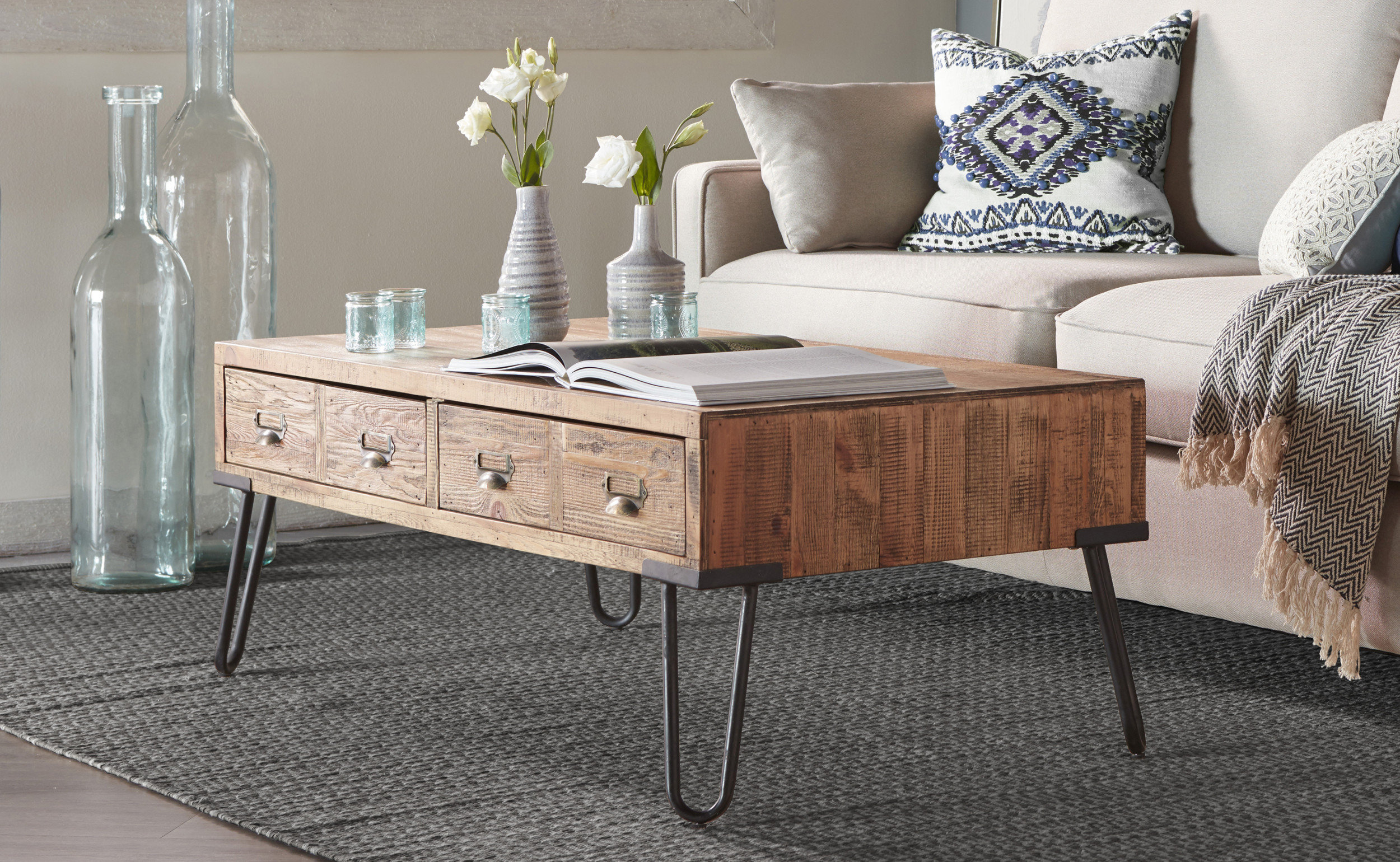 Serta Bryant Rectangle Storage Coffee Table with 2-Drawers & Reviews ...