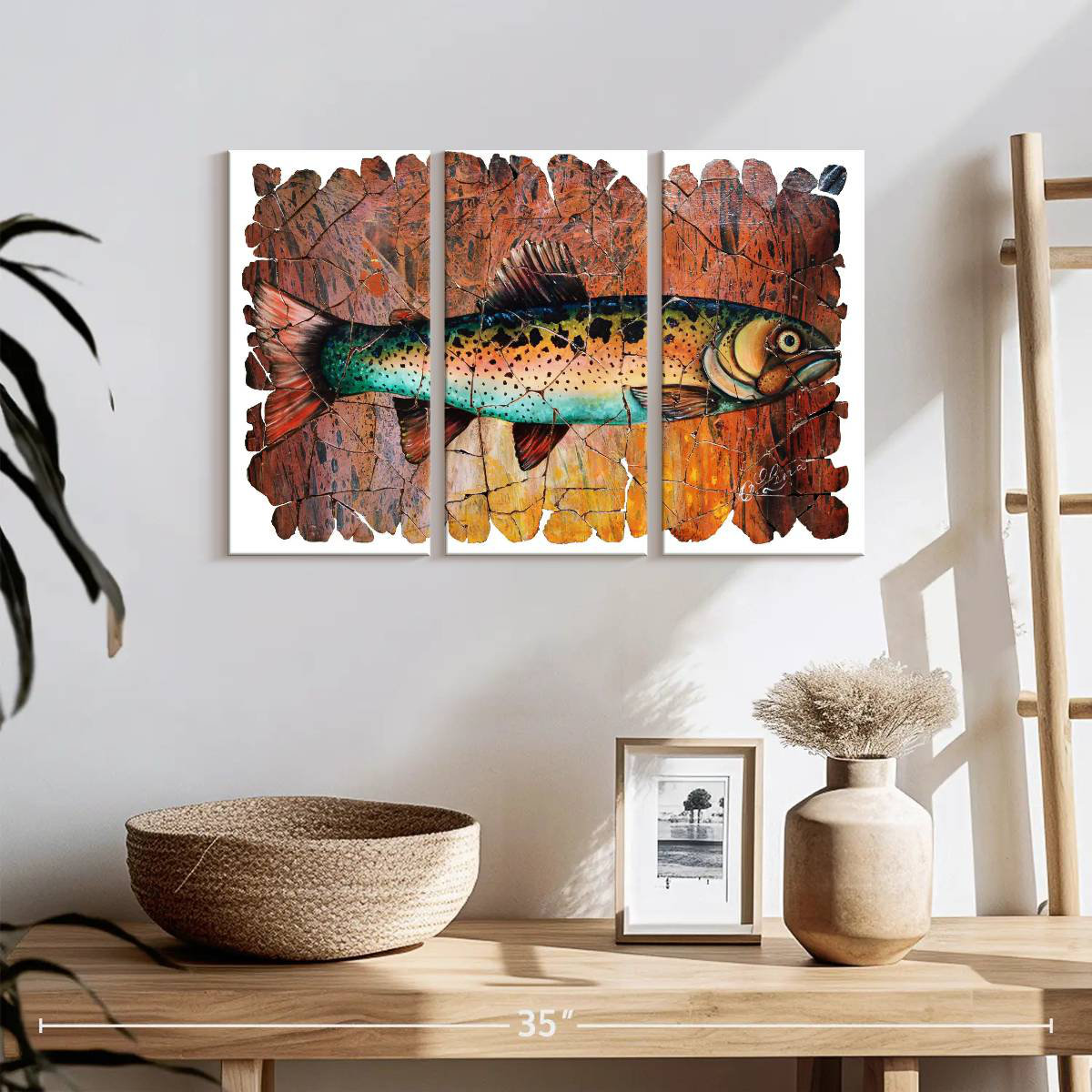 Ebern Designs Fresco Red Trout White Background | Wayfair