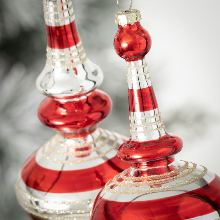 CRLE Merry Holiday Glass Finial Ornament | Wayfair