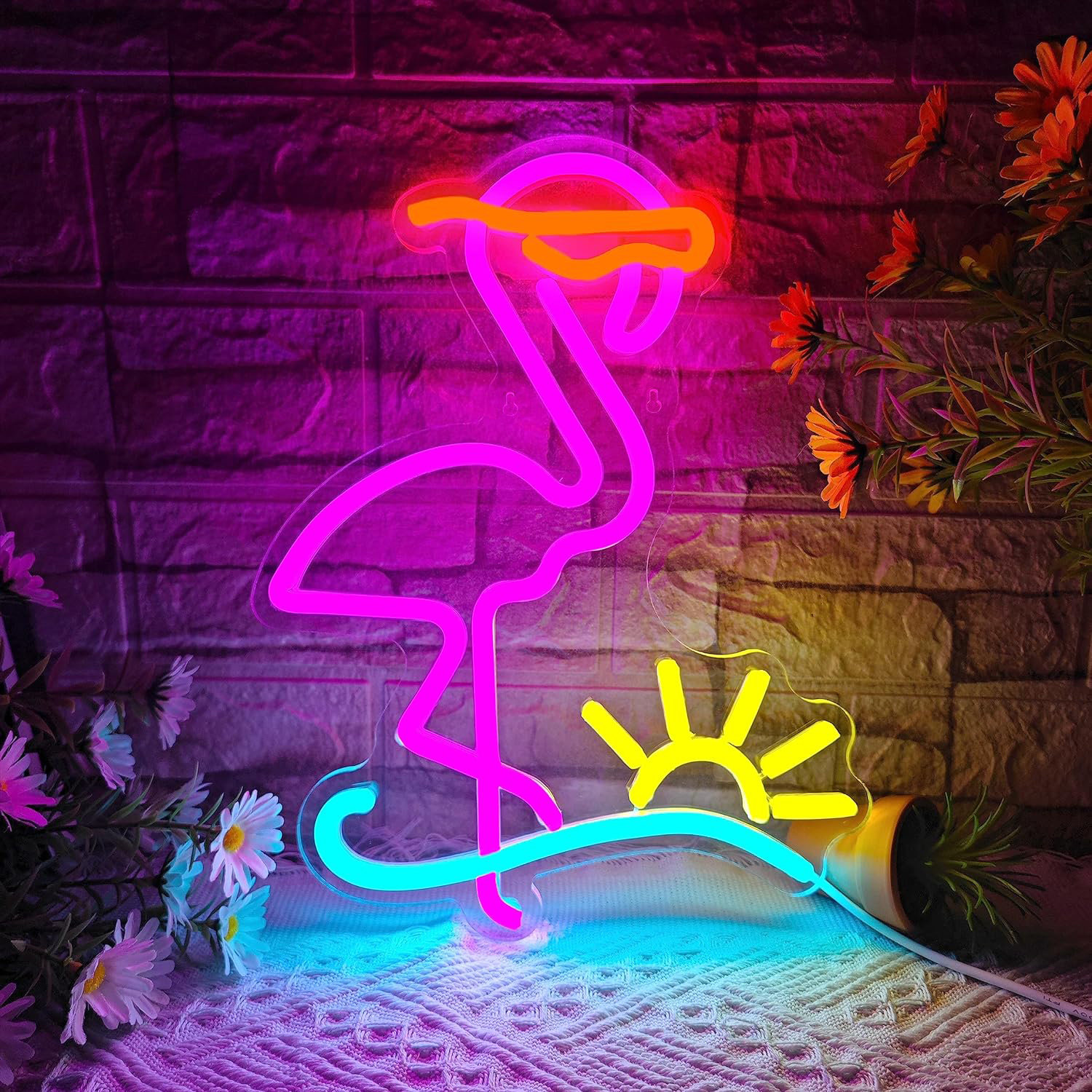 Bay Isle Home™ 15.75" Flamingo Neon Sign Dimmable LED Neon Sign Light ...