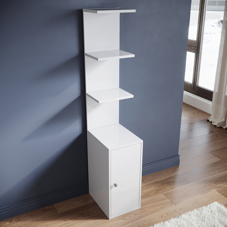 17 Stories 30*40*160cm, Open Side Cabinet Shelf , White | Wayfair.co.uk