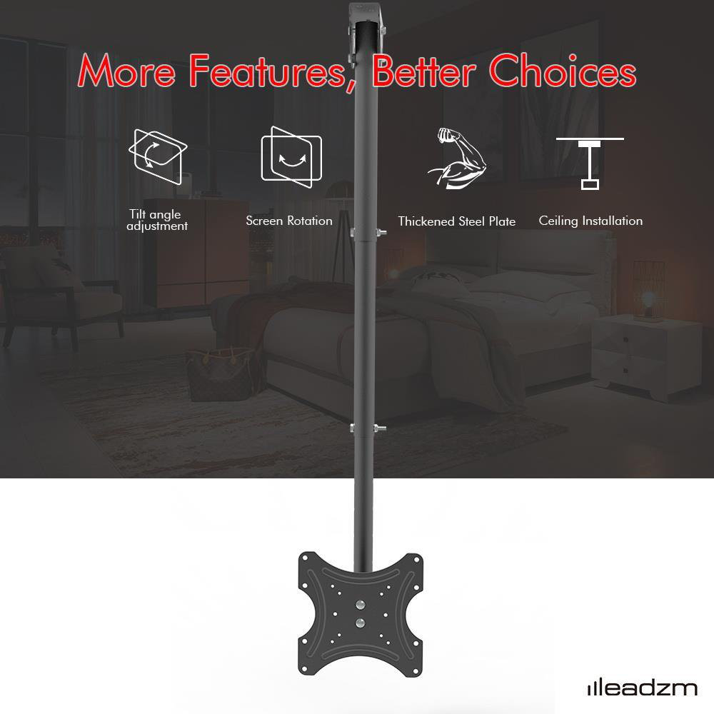 Blue Elephant Black Swivel Ceiling Mount for 32"-55" LED Screens Holds ...