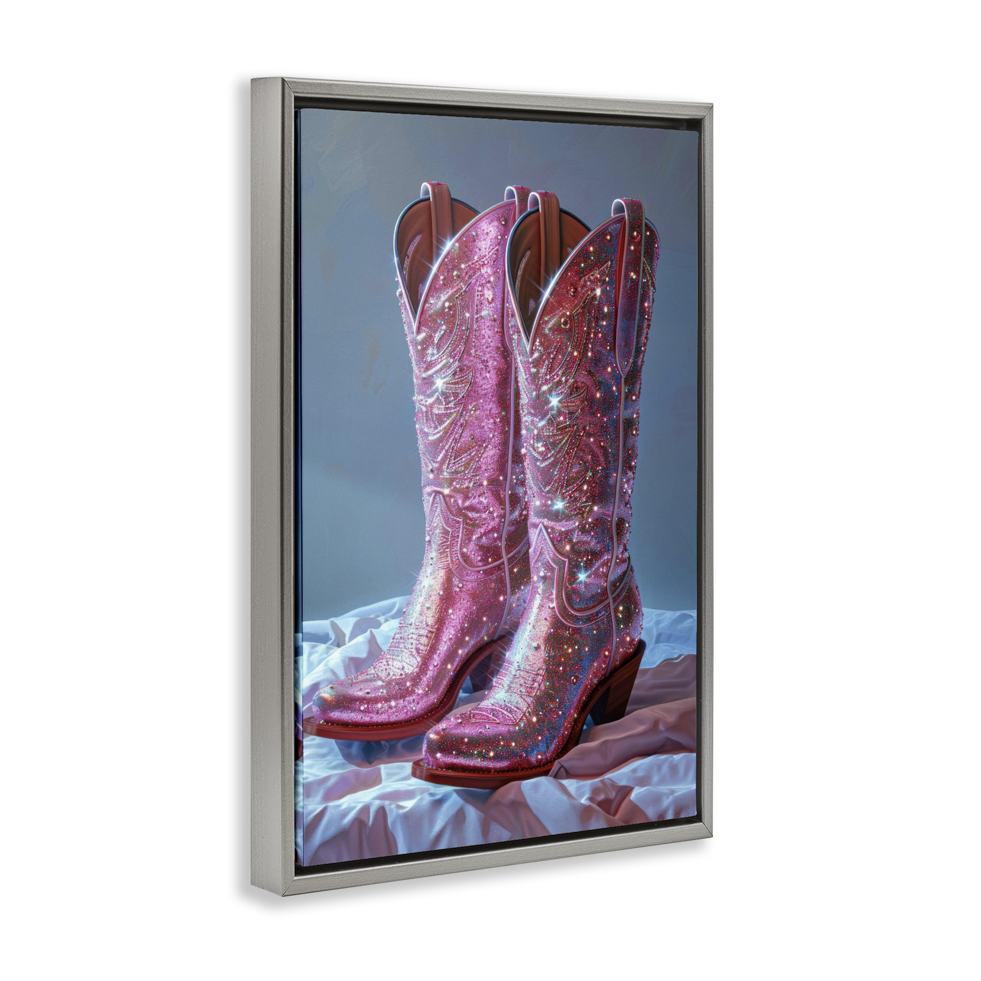 Mercer41 Dazzling Pink Glam Cowgirl Boots Floating Frame, design by LSR ...
