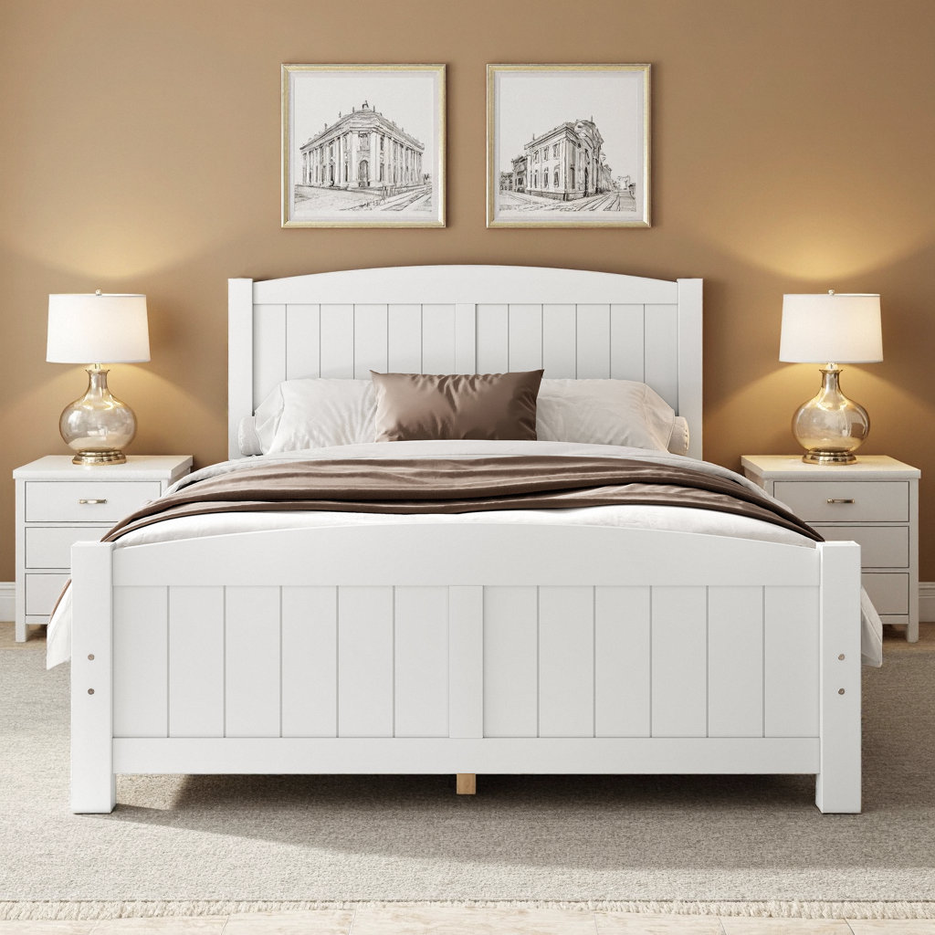 Latitude Run® Solid Wood Platform Bed Frame - Sturdy Support Slats, No ...