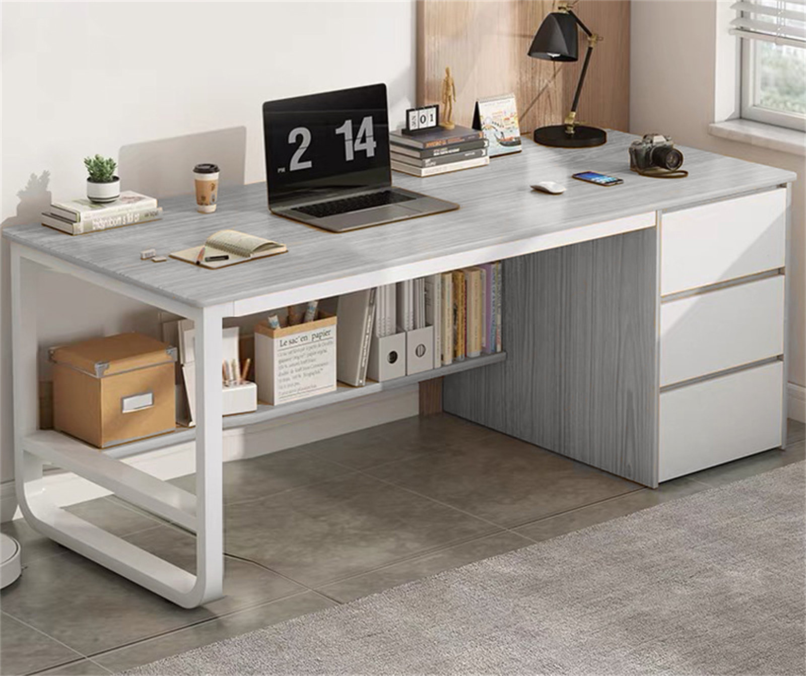 Ebern Designs Carys 55'' W Rectangle Writing Desk | Wayfair