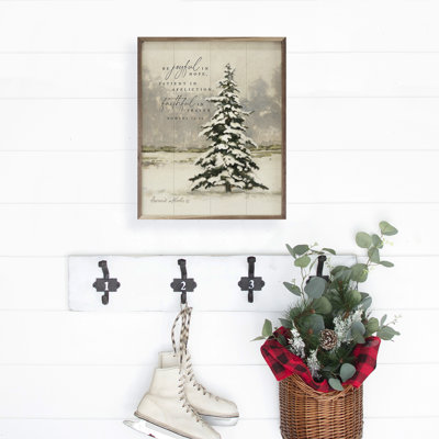 The Holiday Aisle® Be Joyful In Hope Winter Tree By Bonnie Mohr | Wayfair