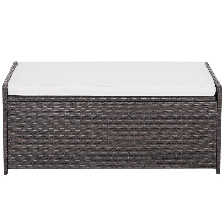 CasaCore 34 Gallon Patio Storage Bench with Seat Cushion and Zippered ...